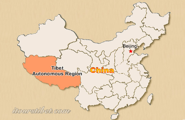 Tibet Location Map-TIBETHOLIDAY.COM